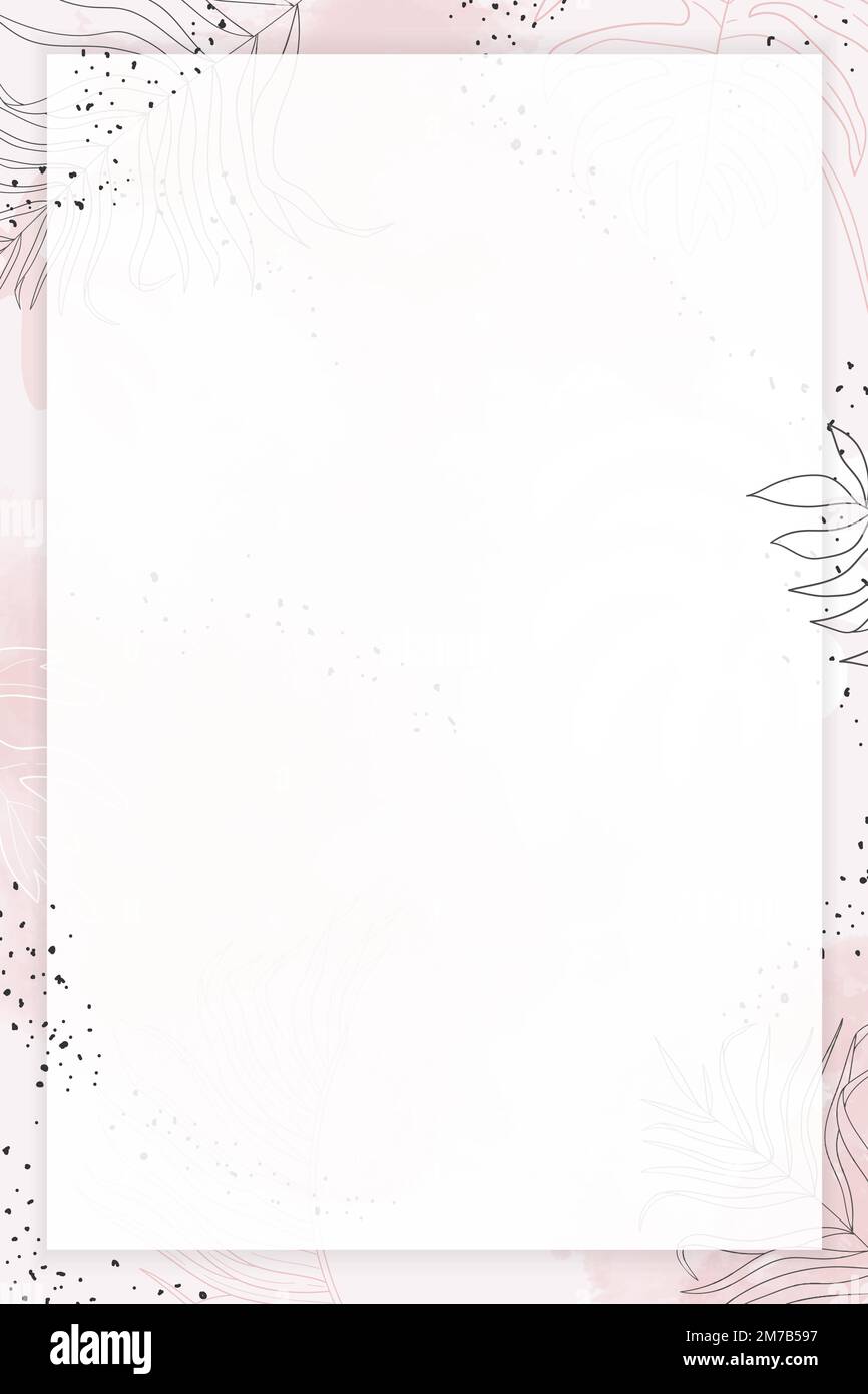 Pink rectangle watercolor frame vector Stock Vector Image & Art - Alamy