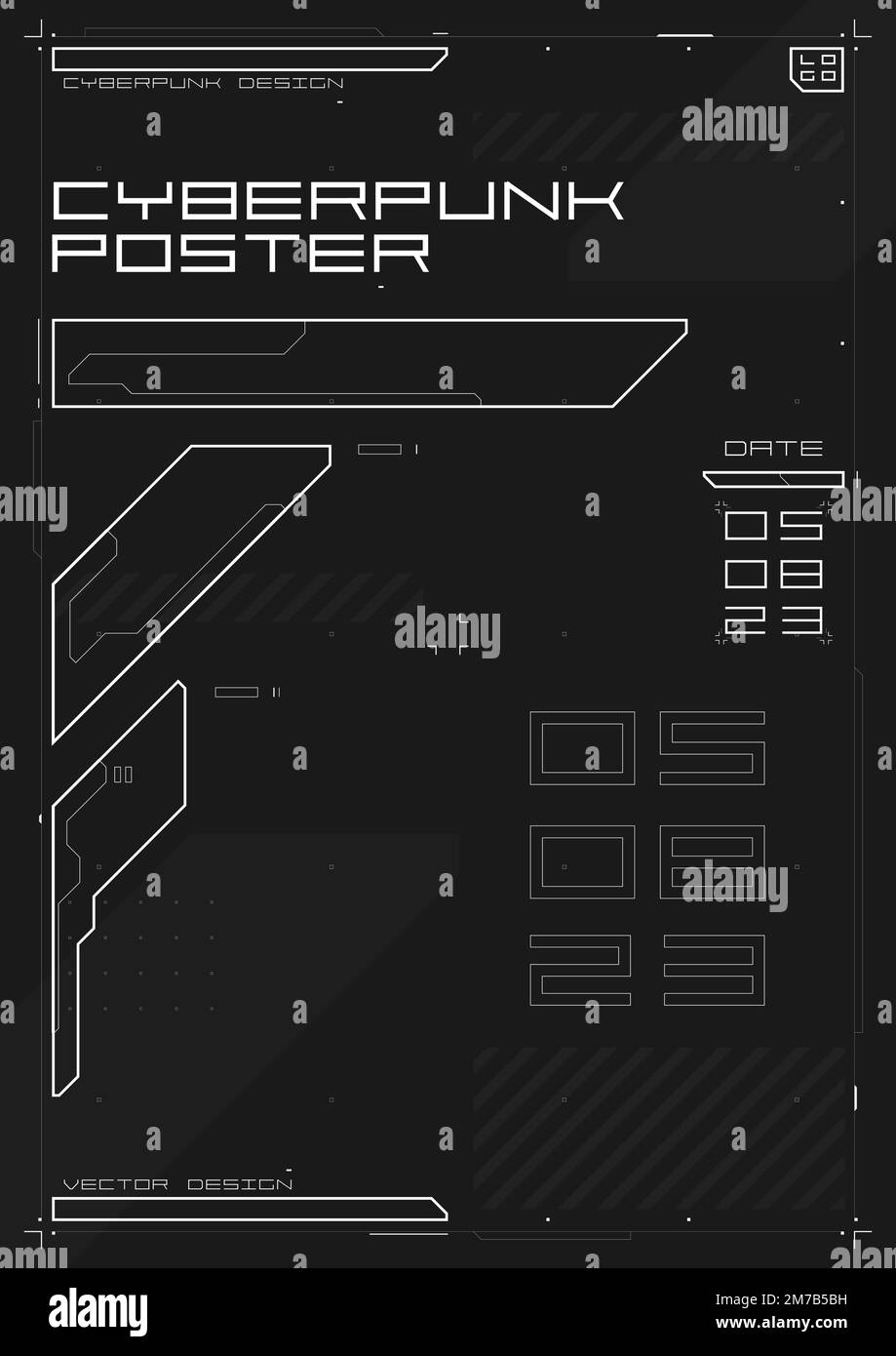 Cyberpunk futuristic poster. Modern cyberpunk design for web and print ...