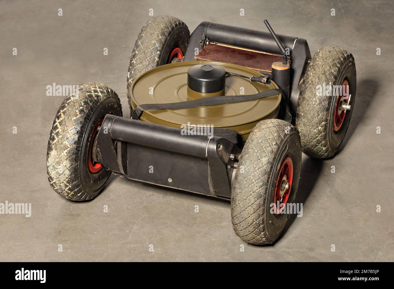 Radio controlled cart drone for ground delivery of ammunition and mines ...
