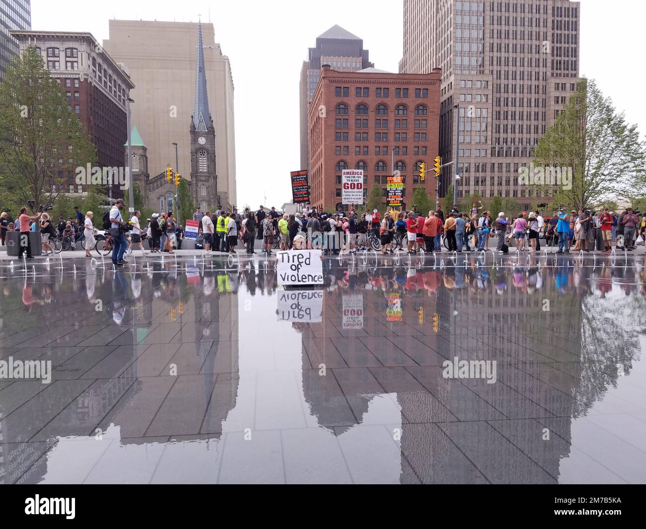 A protest in Cleveland during the Republican National Convention Stock ...