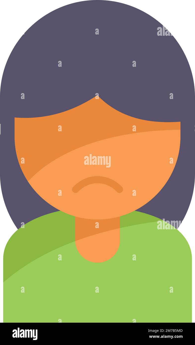 Sad dislike person icon flat vector. Social media. Negative facebook ...