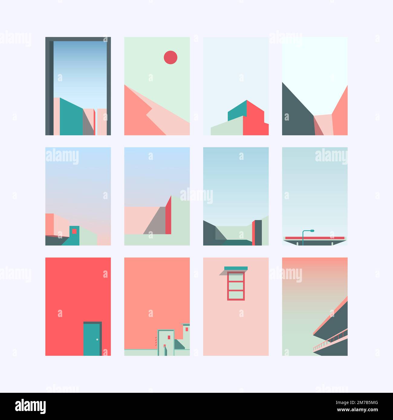 Minimal pastel background design vector set Stock Vector Image & Art ...