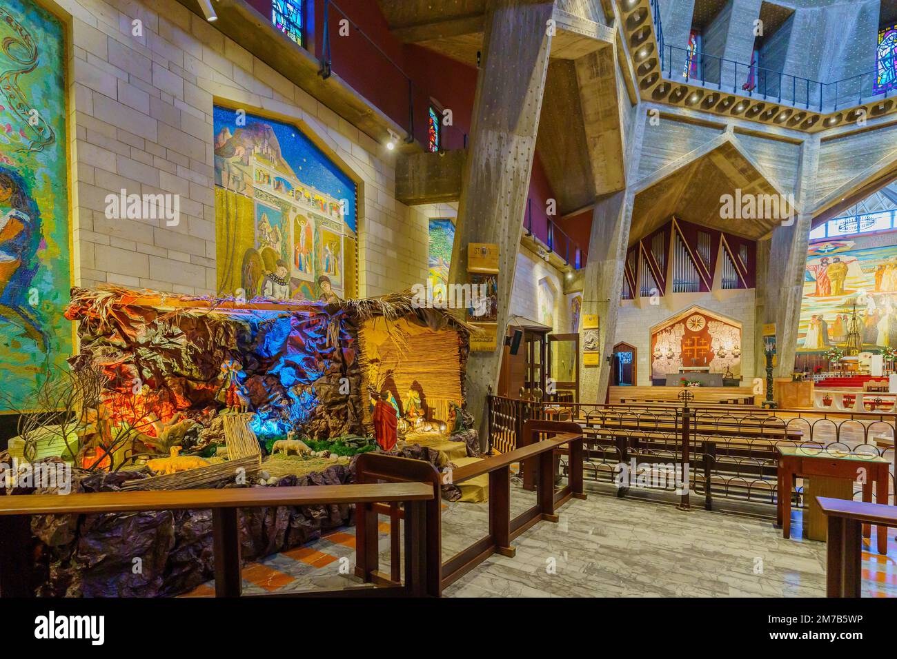 Nazareth, Israel - January 06, 2023: View of a nativity Scene display ...