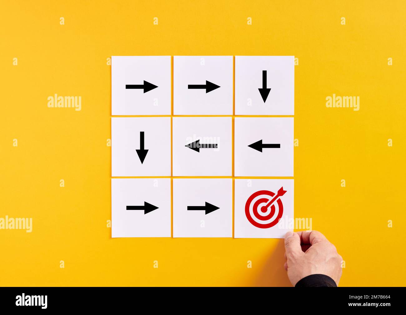 Goal achievement, business objectives or goal setting concept. Hand ...