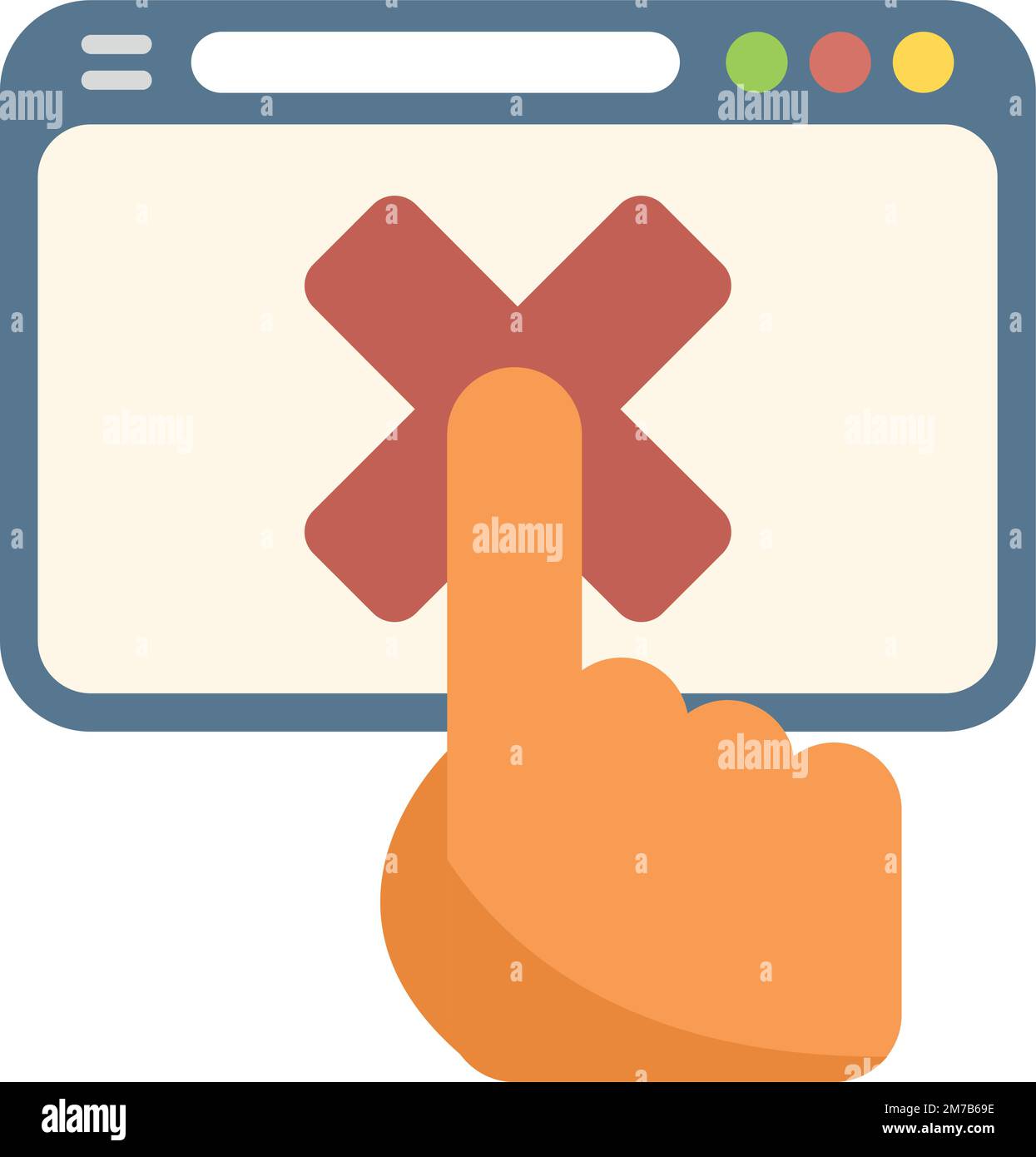 Put online dislike icon flat vector. Social media. Negative stop ...