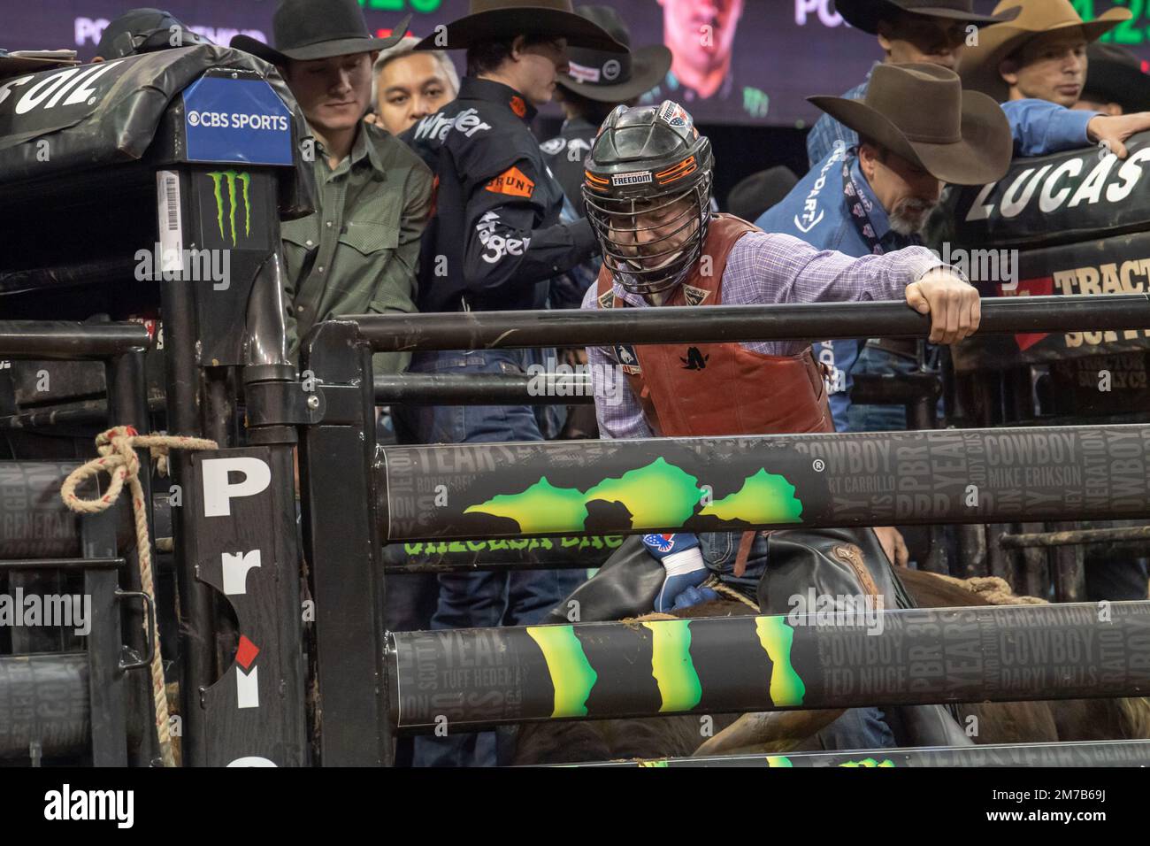 NEW YORK, NEW YORK - JANUARY 08: Tate Pollmeier rides Pheu-Dart's Rocky ...