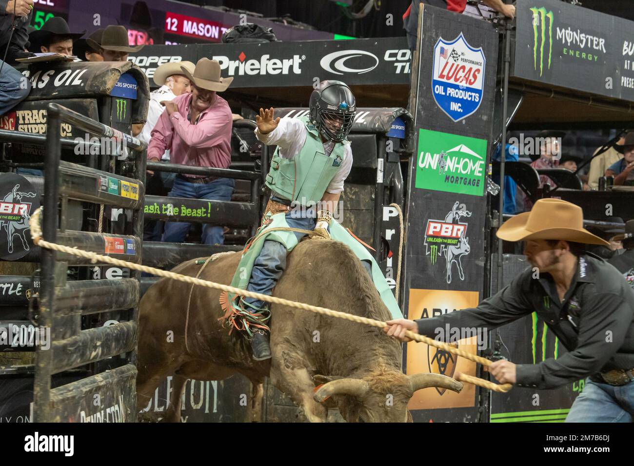 NEW YORK, NEW YORK - JANUARY 08: Thiago Salgado rides Razzmatazz during ...