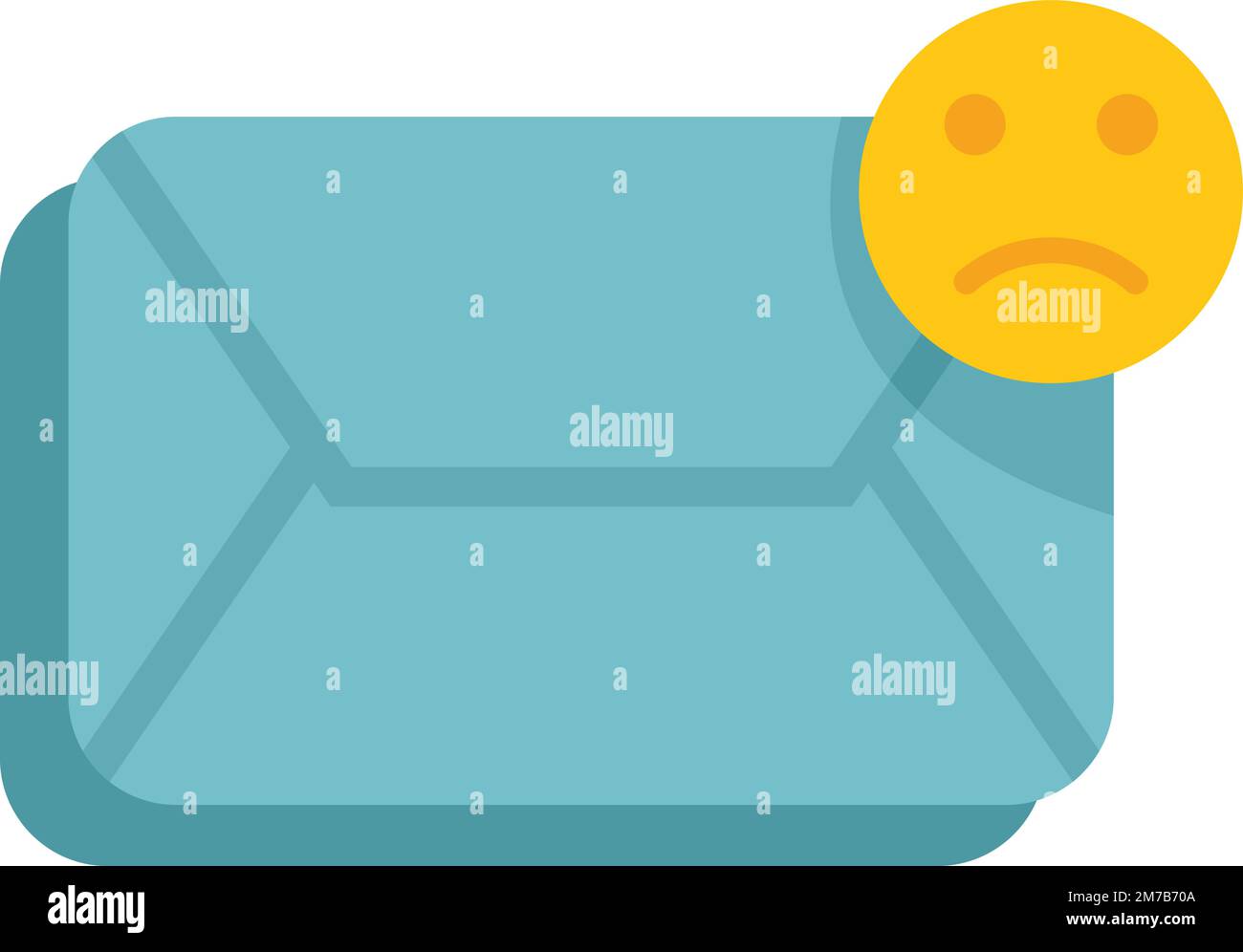 Sad mail icon flat vector. Dislike social. Person negative isolated ...
