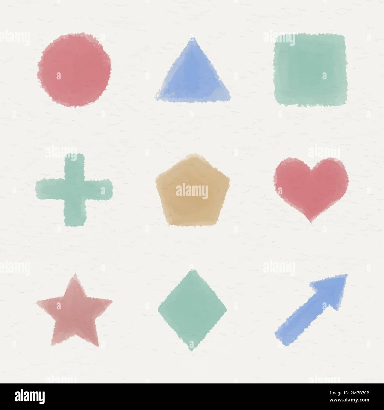 Colorful watercolor geometric shapes set vector Stock Vector Image ...