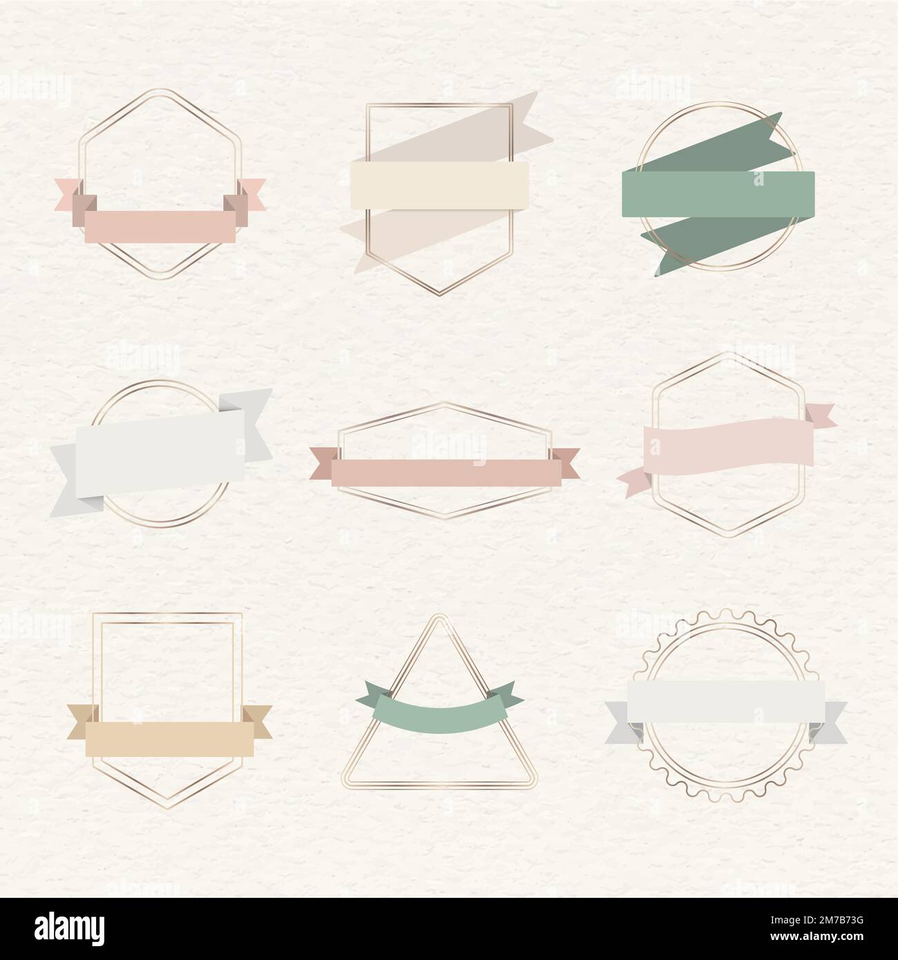 Gold frames with ribbon banners set vector Stock Vector Image & Art - Alamy