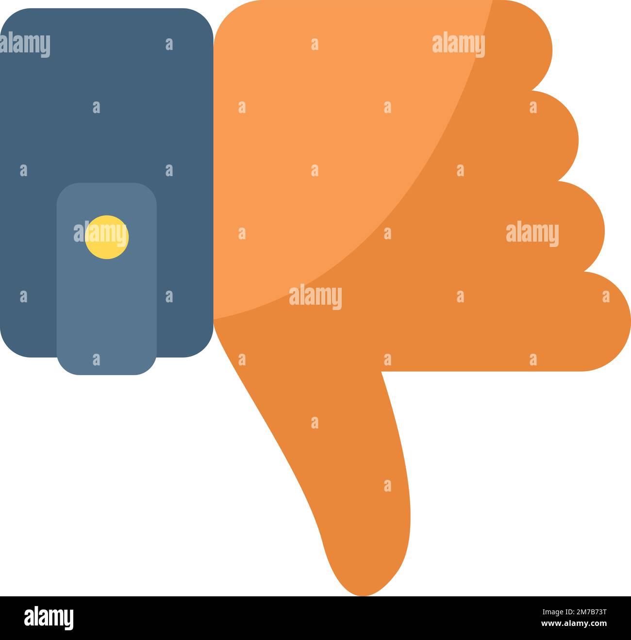 Thumb down icon flat vector. Social media. Stop review isolated Stock ...