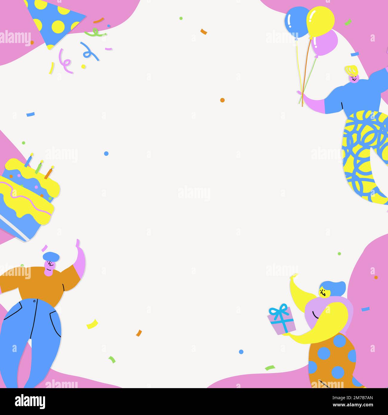 People celebrating a birthday party background vector Stock Vector ...