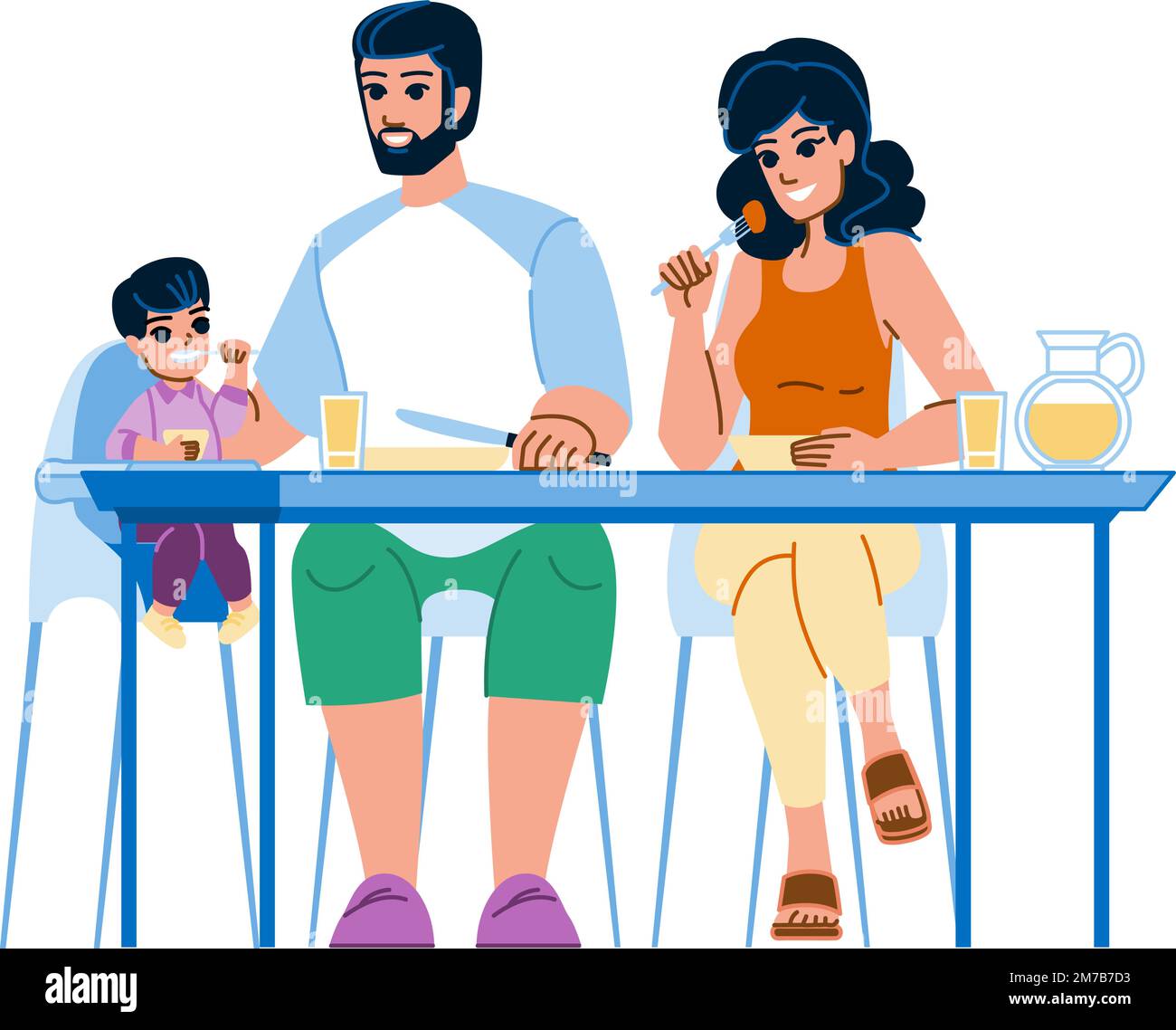 family breakfast vector Stock Vector Image & Art - Alamy