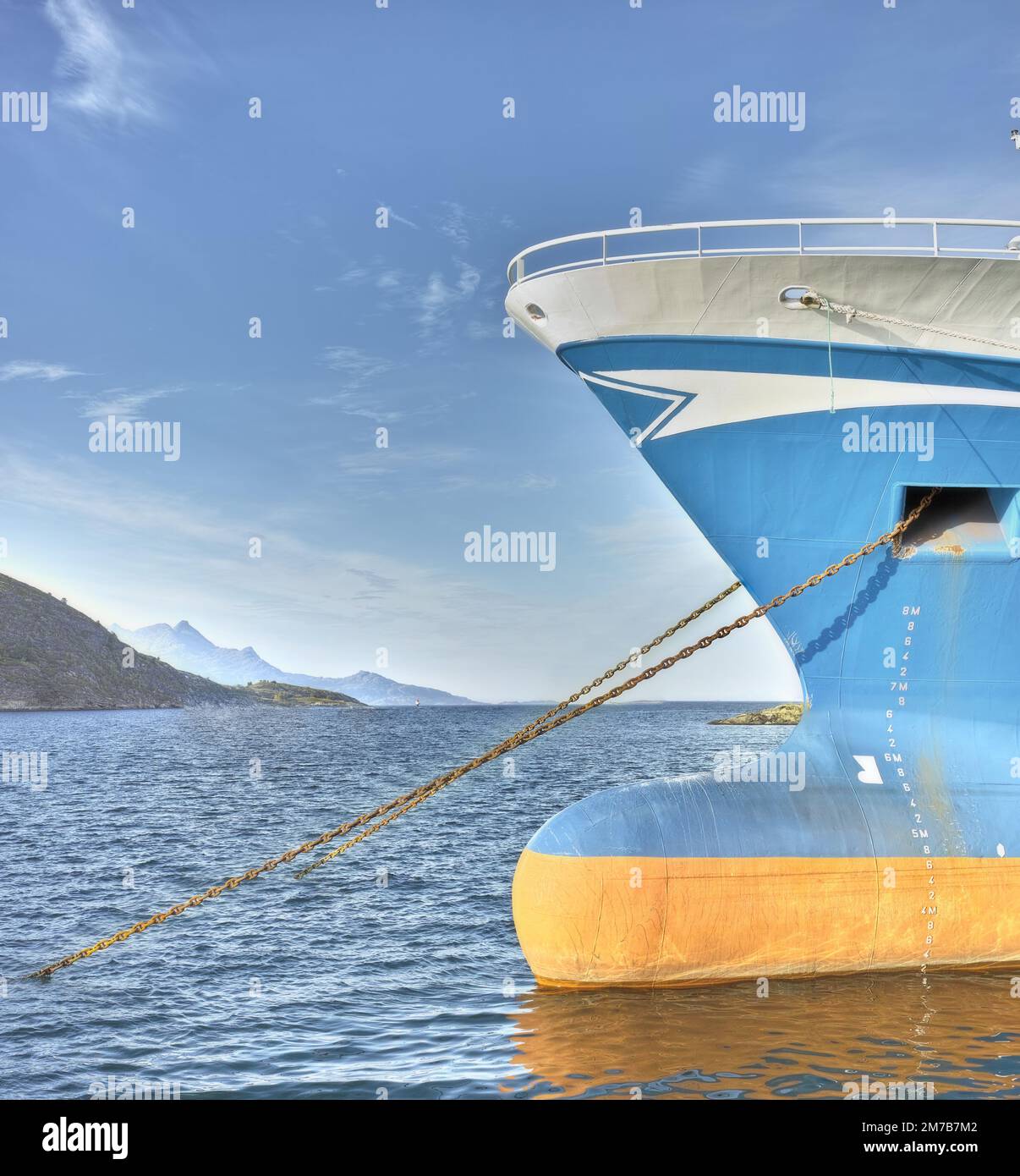 Ships hull. Cropped closeup image of a ships hull in the harbour Stock ...