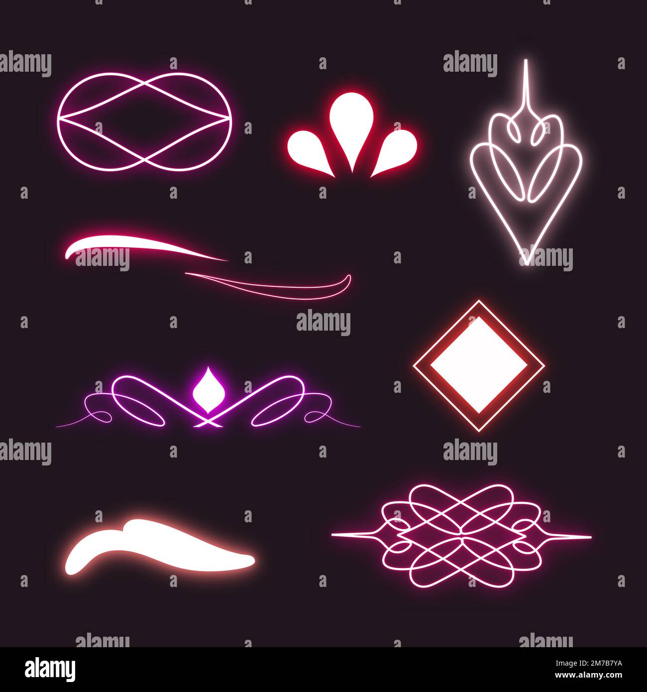 Vintage neon divider elements collection vector Stock Vector Image ...