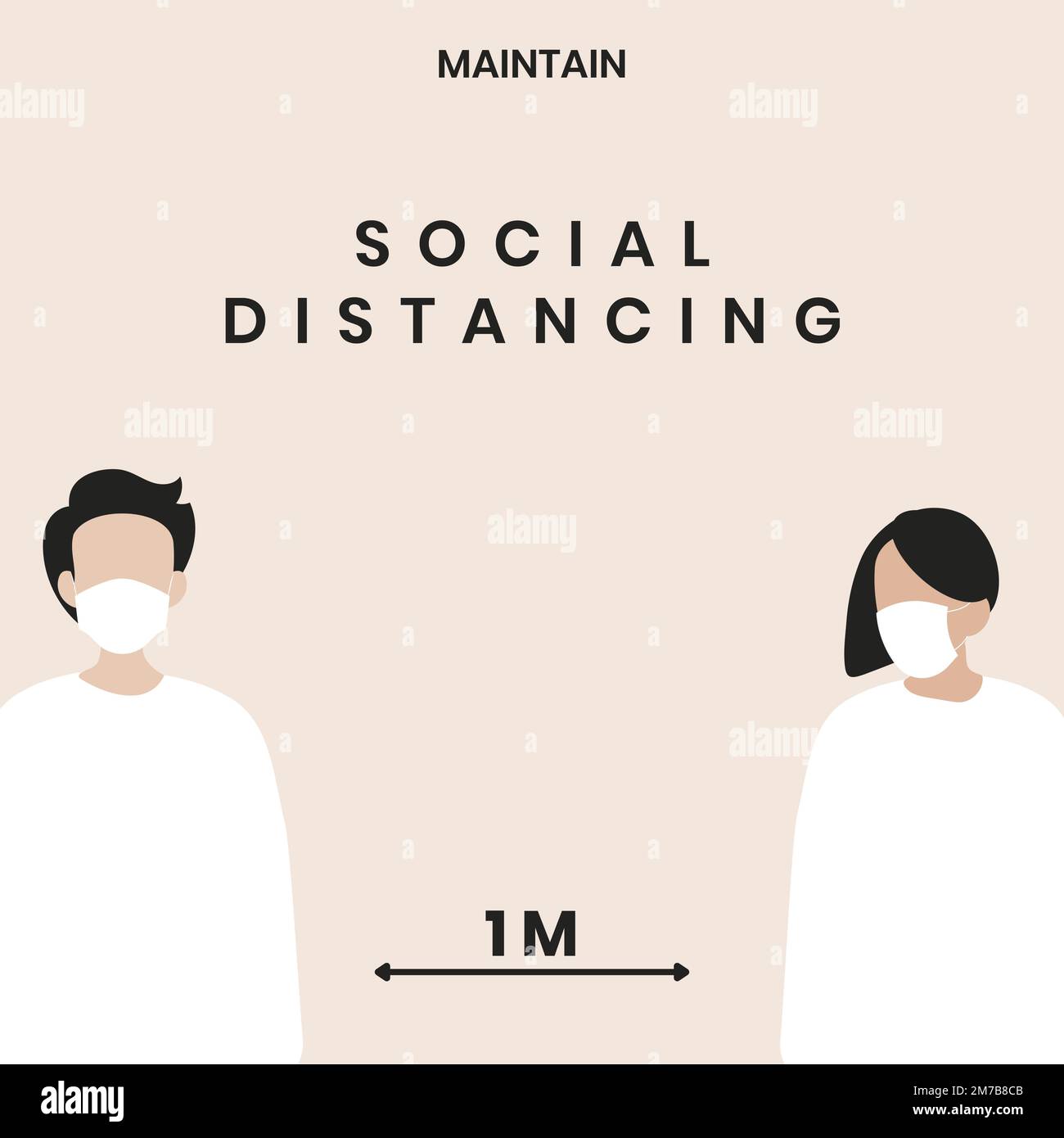 Social distancing coronavirus awareness message vector Stock Vector ...