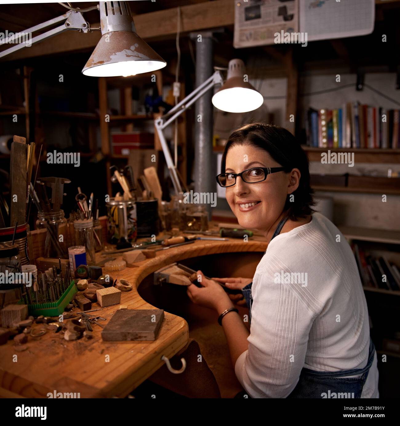 Learning the tricks of the trade. An artist creating something out of ...