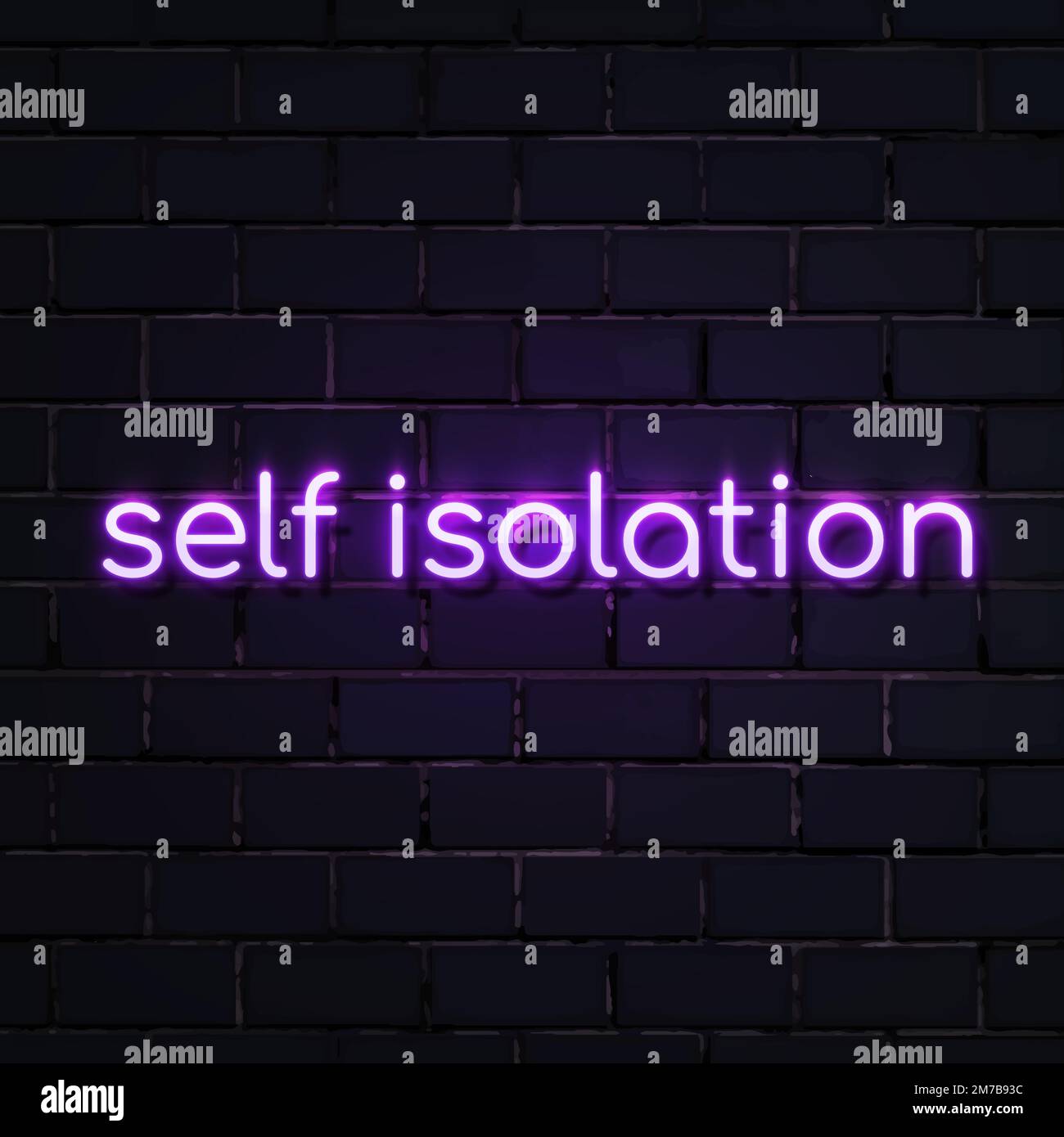 Self isolation during the coronavirus pandemic neon sign vector Stock ...