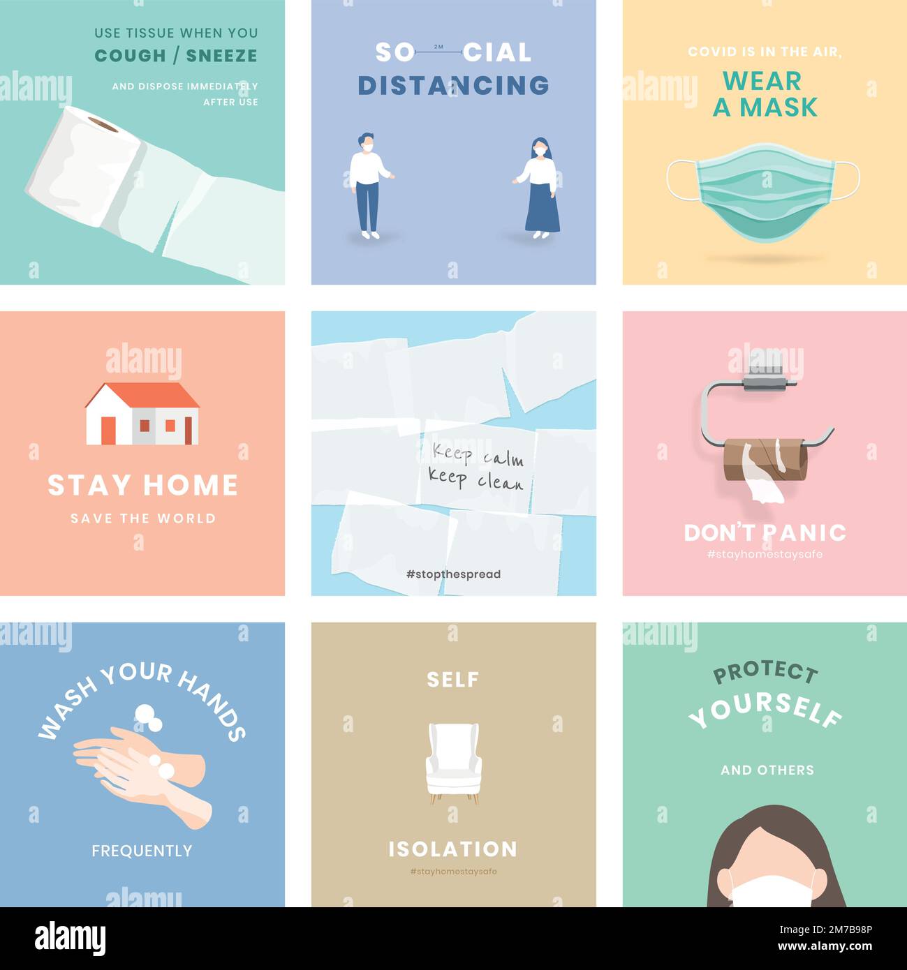 Covid-9 pandemic awareness set vector Stock Vector Image & Art - Alamy