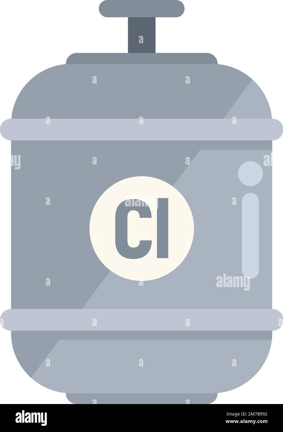 Pool chlorine tank icon flat vector. Water cleaning. Family outdoor ...