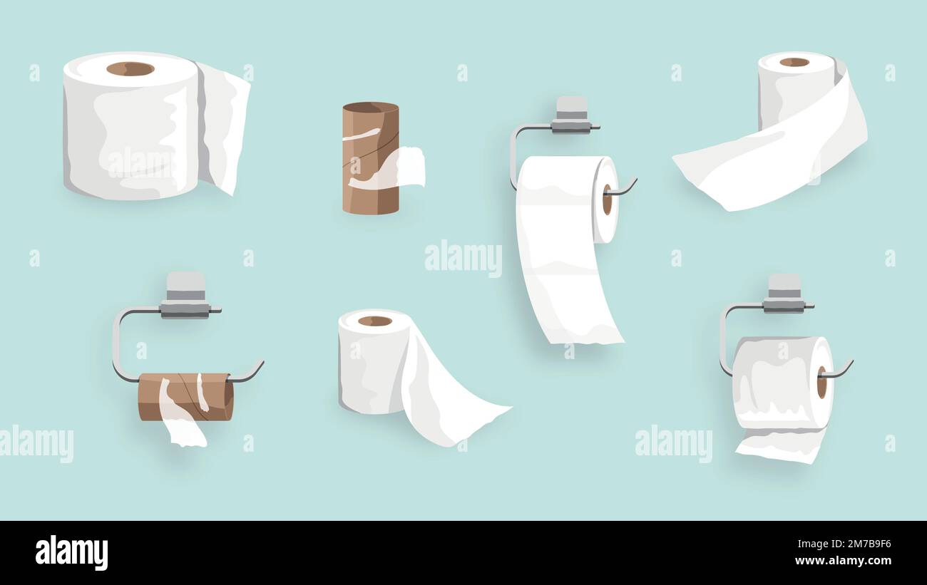 Toilet tissue roll set element element vector Stock Vector Image & Art ...