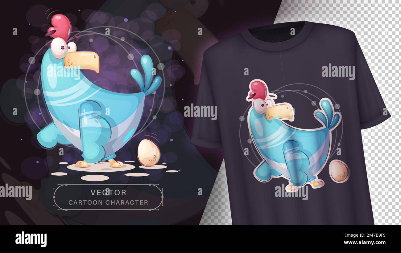 Cartoon character adorable chicken pretty animal idea for print t-shirt ...