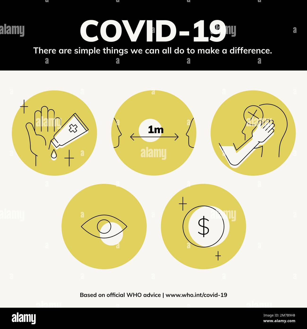 Covid-19 simple ways to make a difference template vector Stock Vector ...