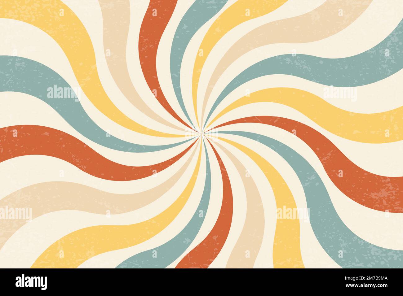 Retro sun burst vintage background. Swirl wallpaper with grunge. Spiral ...