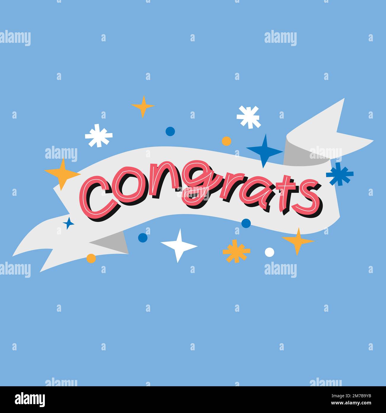 Hand lettering congrats word card vector Stock Vector Image & Art - Alamy