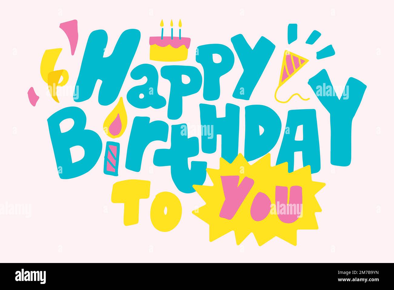 Hand lettering birthday wish card vector Stock Vector Image & Art - Alamy