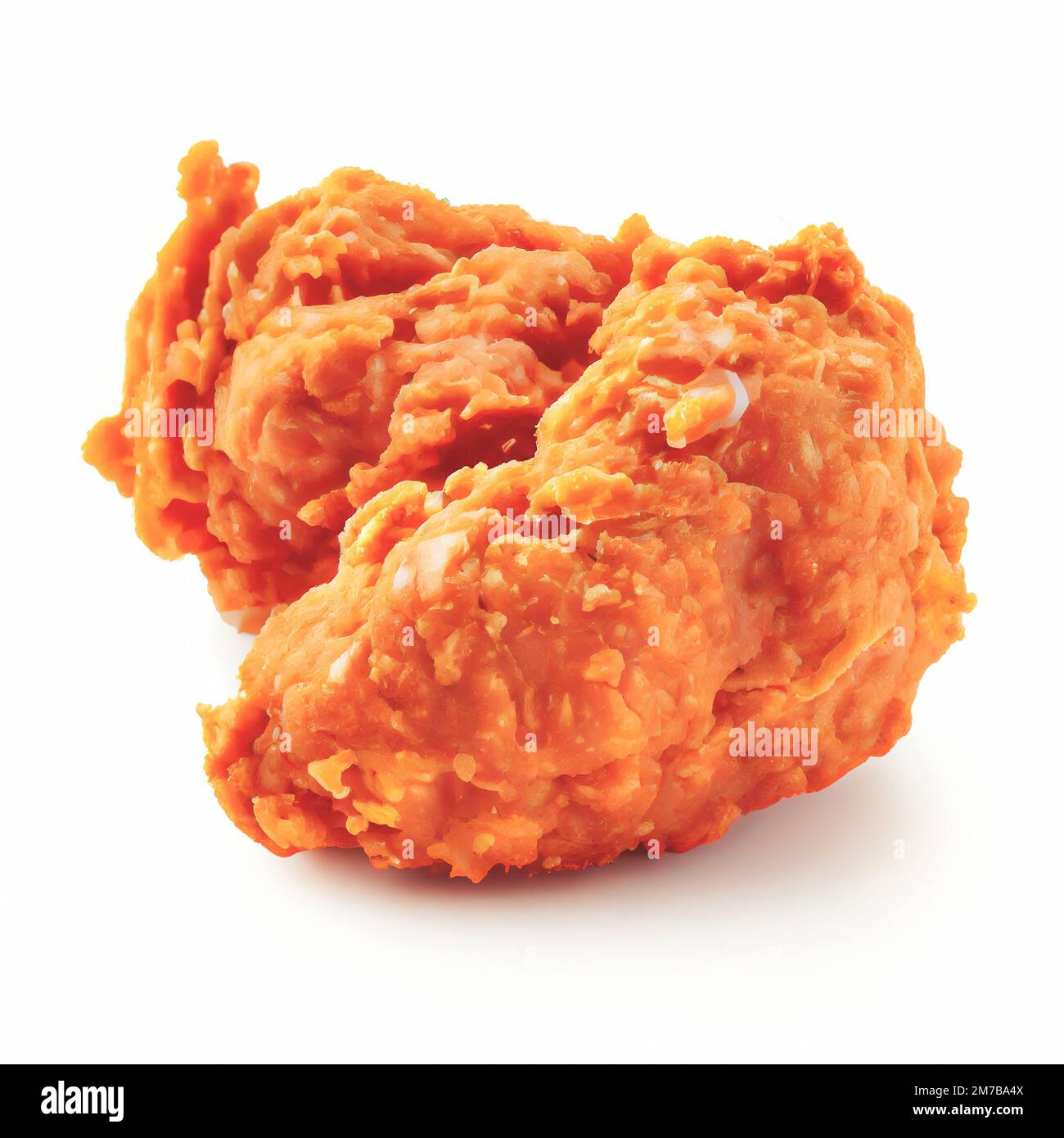 Close up shot of top view Fried Chicken isolated on white background ...