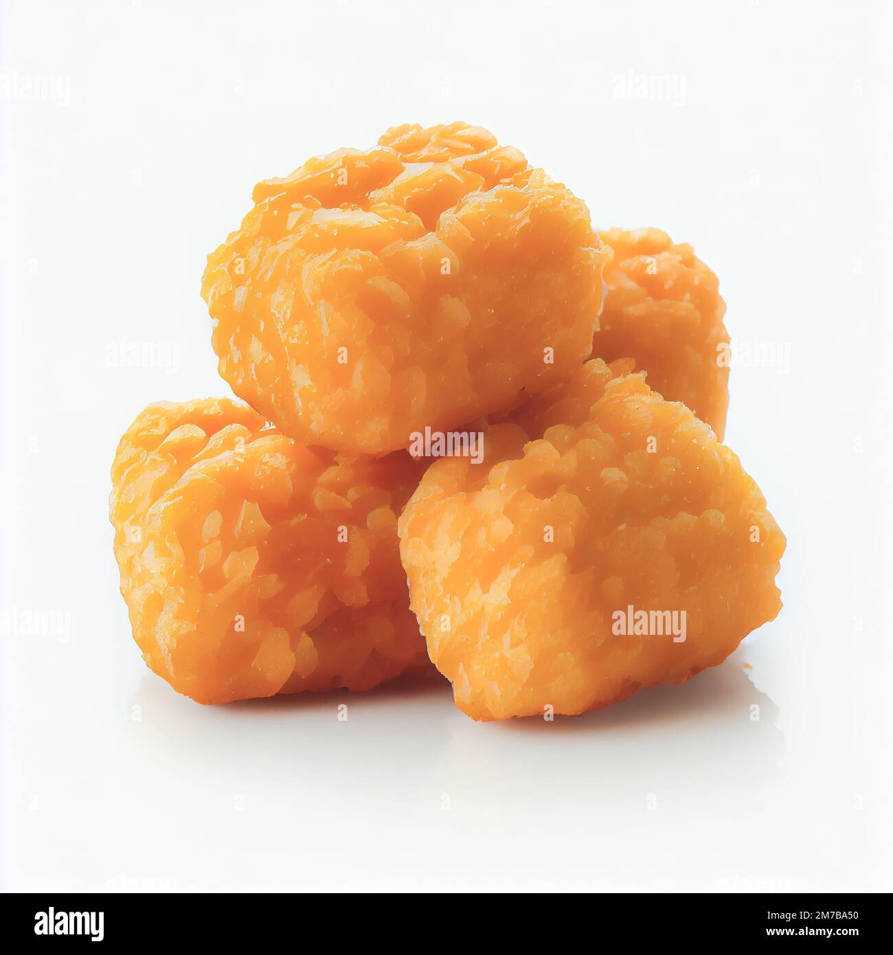 Close up shot of Tater Tots isolated on white background. American ...