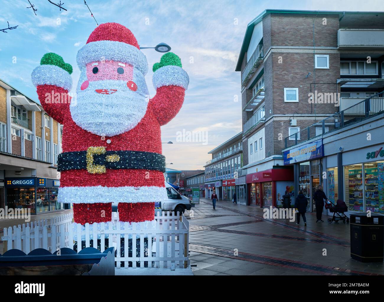 A giant Santa Claus on Corporation pedestrian street, the shopping ...