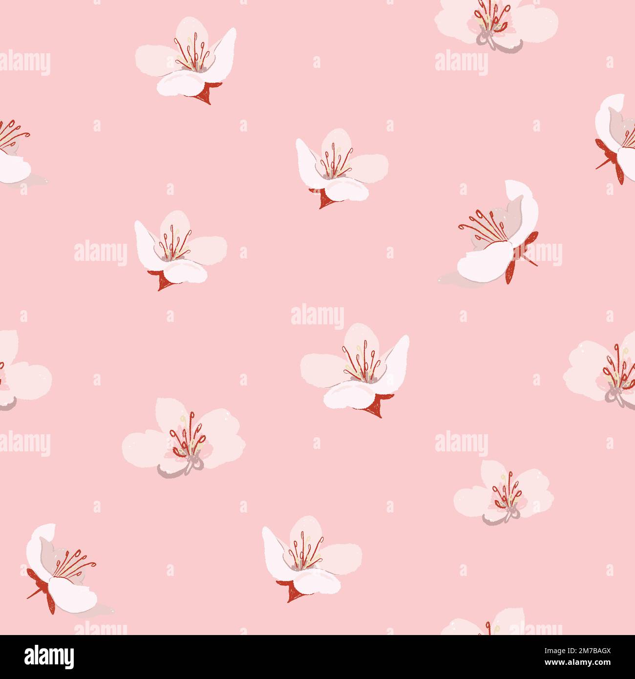 Pink sakura floral pattern vector background Stock Vector Image & Art ...