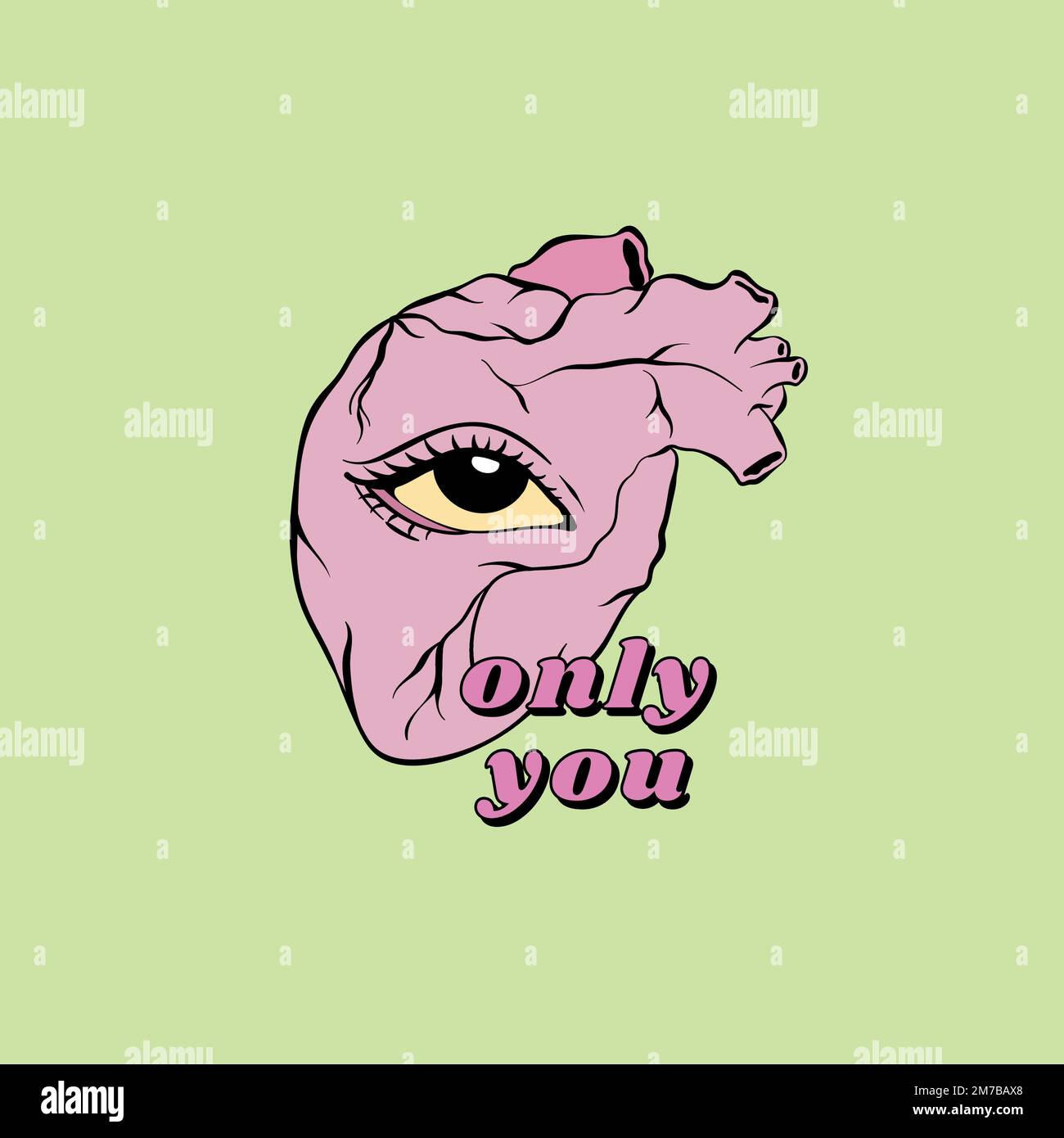 Vintage pink heart organ quote only you love quote vector Stock Vector ...