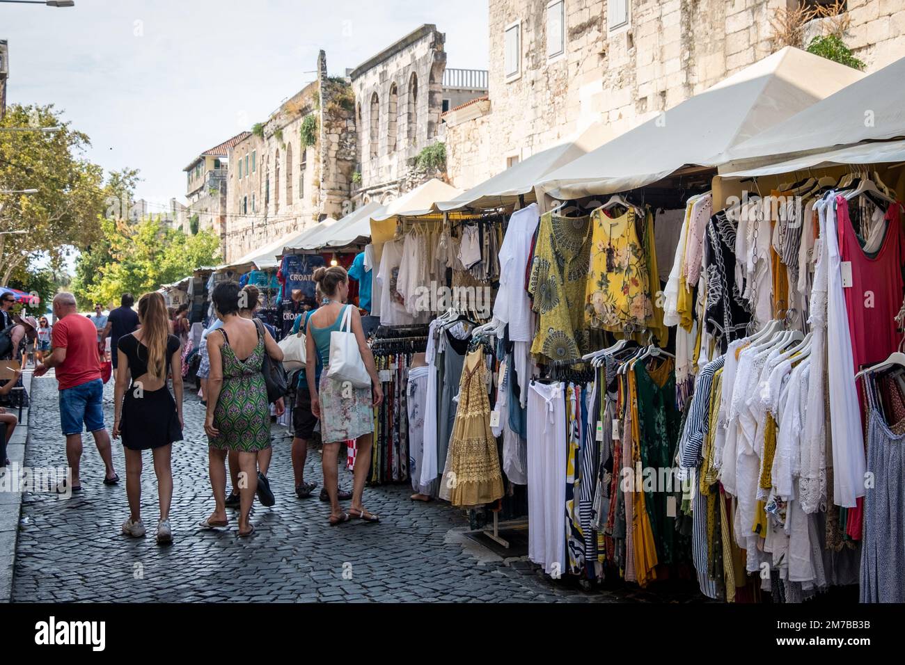 Split, Croatia- Pazar Green market, local street flea market Stock ...