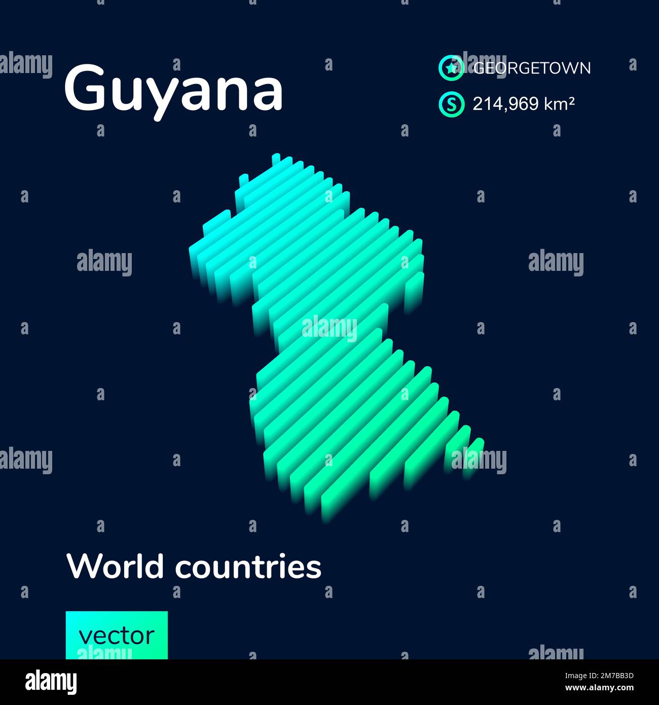 Guyana map to color