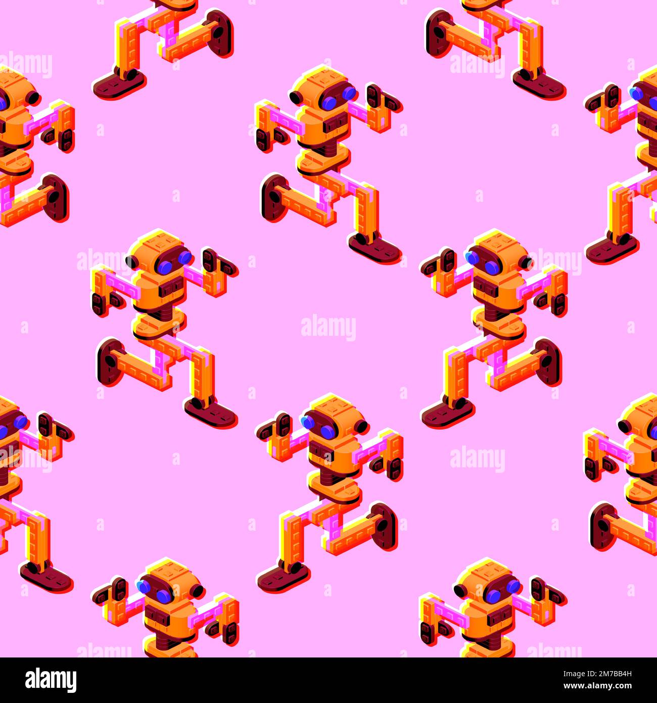 Seamless pattern of dancing robots. Vector clipart Stock Vector Image & Art - Alamy