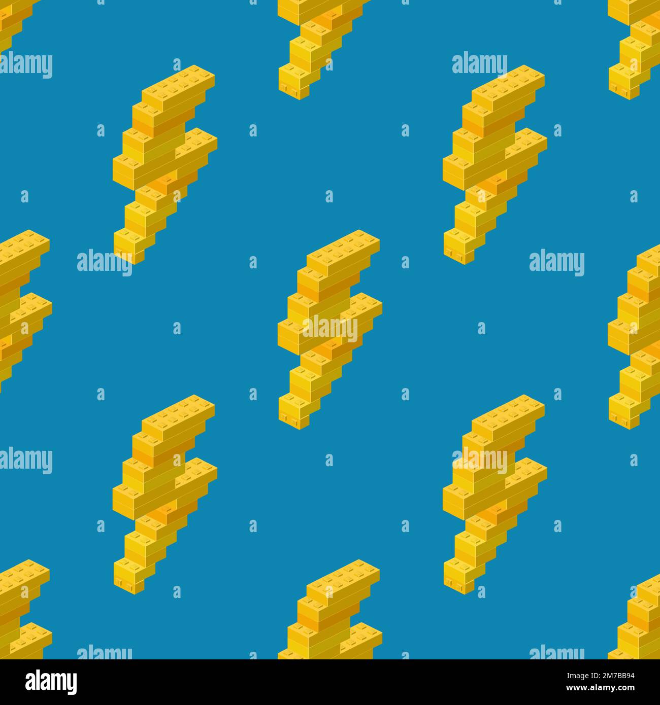 Isometric seamless pattern of lightning. Vector illustration Stock ...