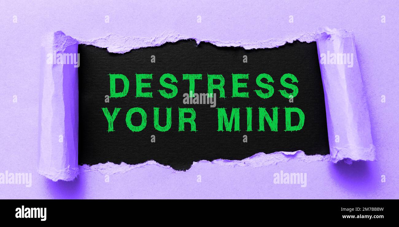 Conceptual caption Destress Your Mind. Internet Concept to release ...