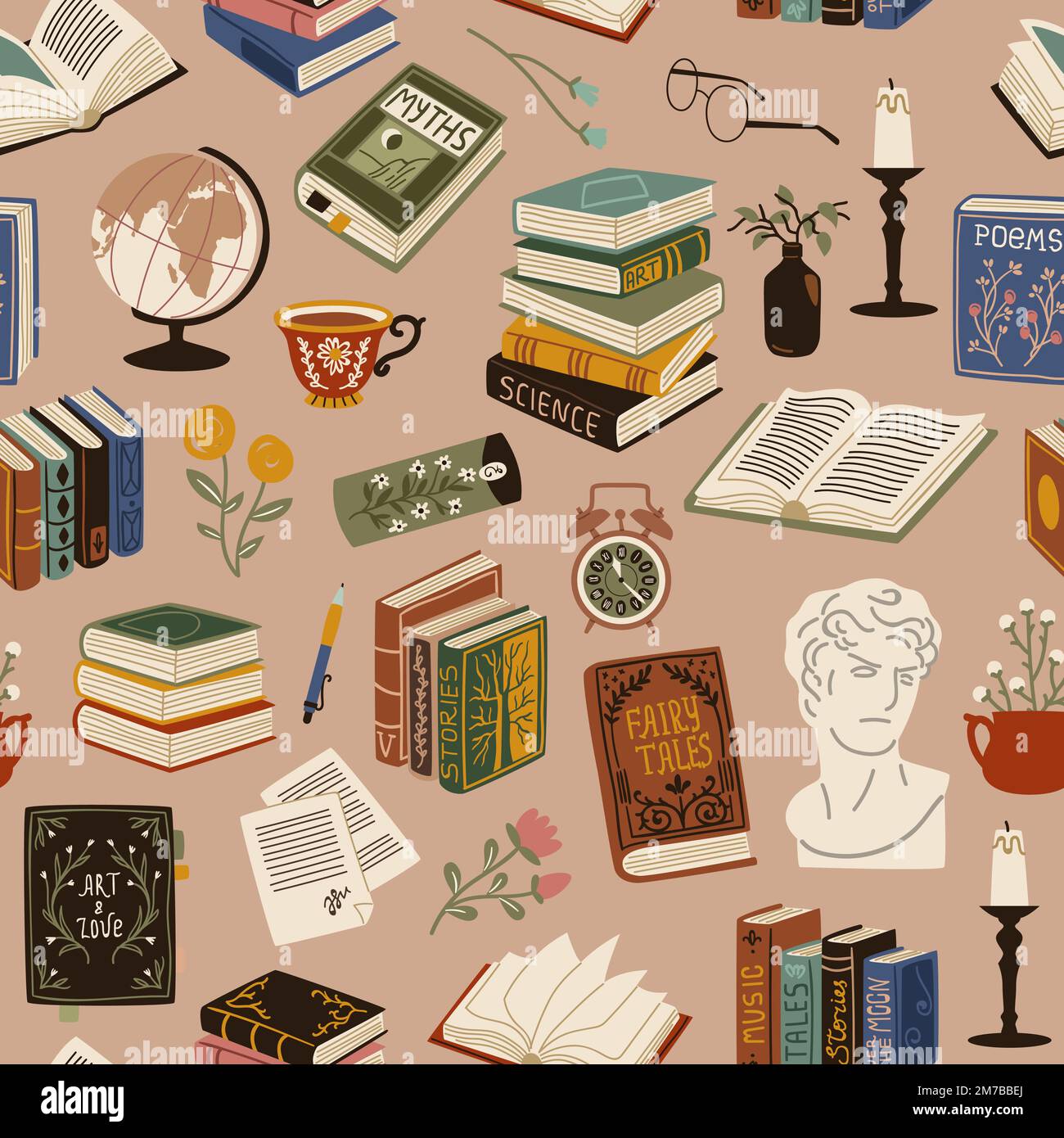 Vintage library Stock Vector Images - Alamy