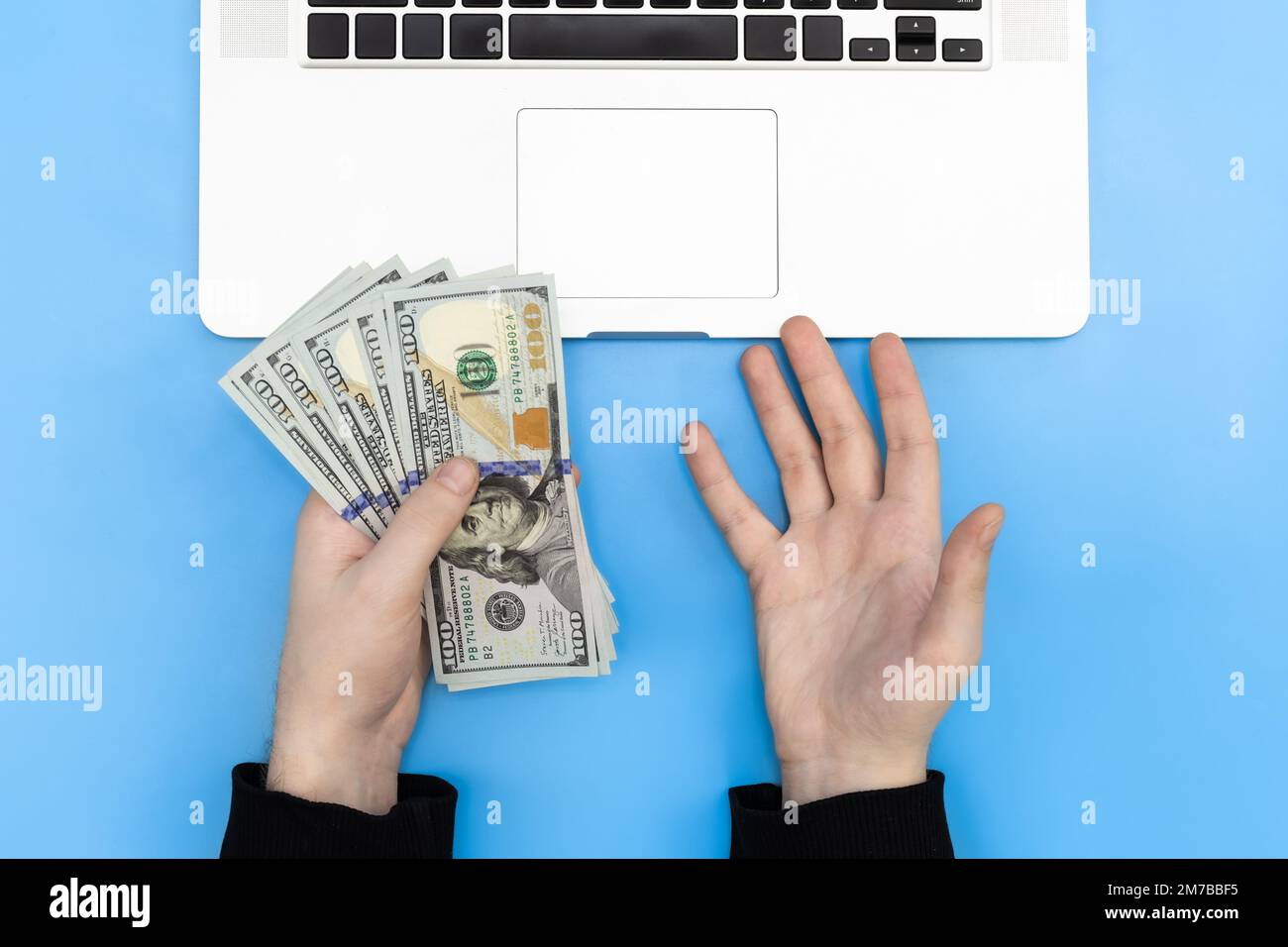 Top view desk money hi-res stock photography and images - Alamy