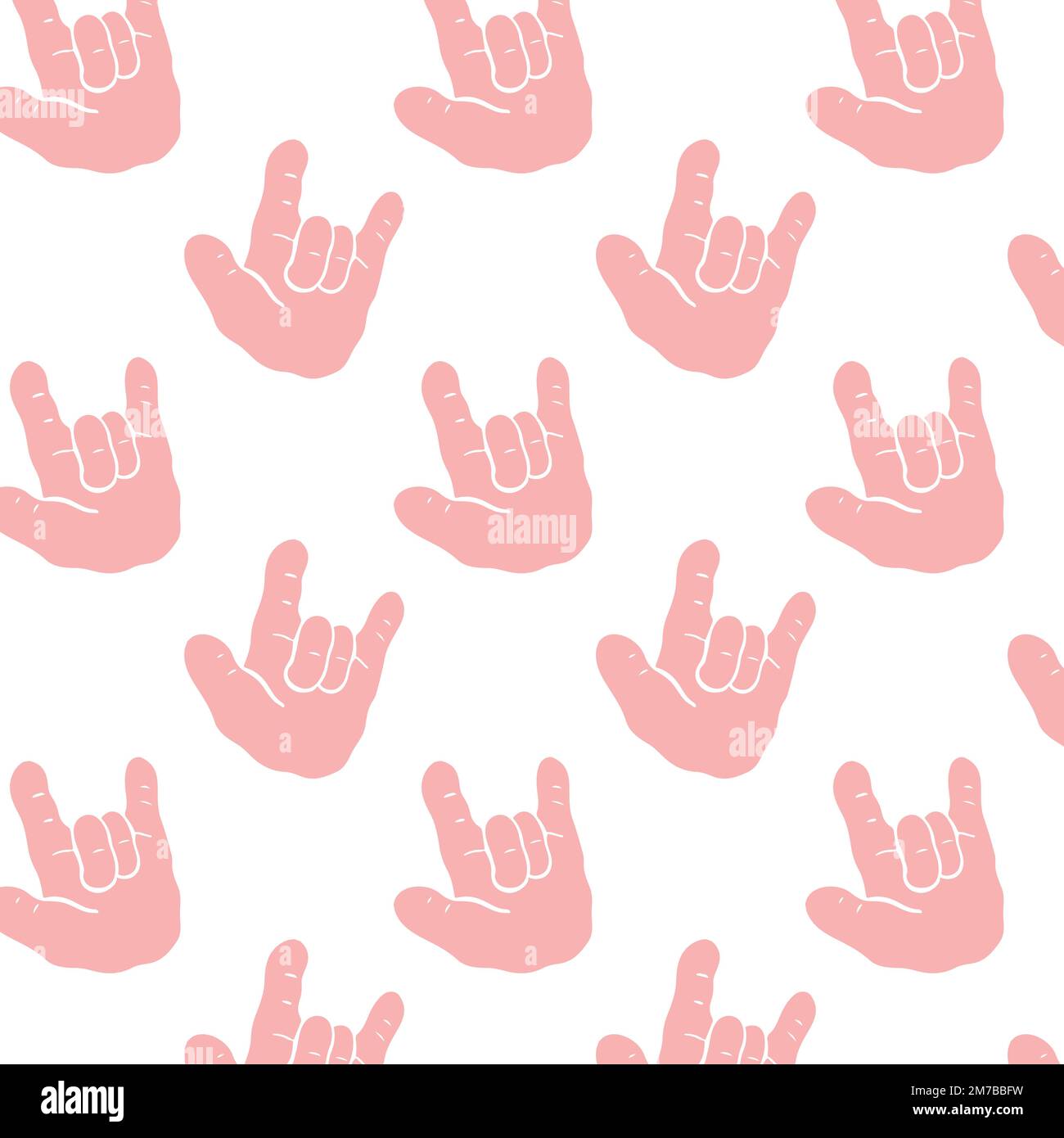 Vector illustration of hand love sign pattern in cartoon style Stock ...