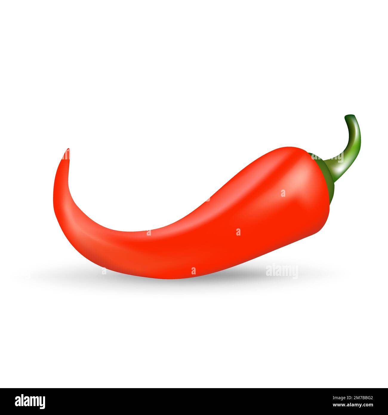 Red hot chili pepper. Realistic vector image with shadow isolated on ...