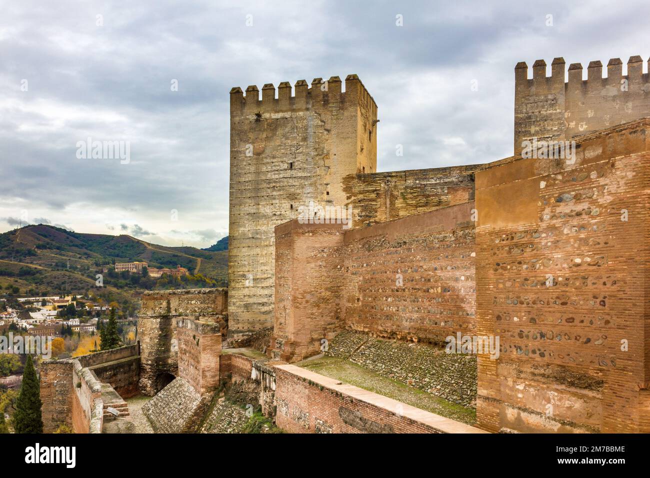 The Alcazaba fortress in famous Alhambra palace in Spain Stock Photo ...