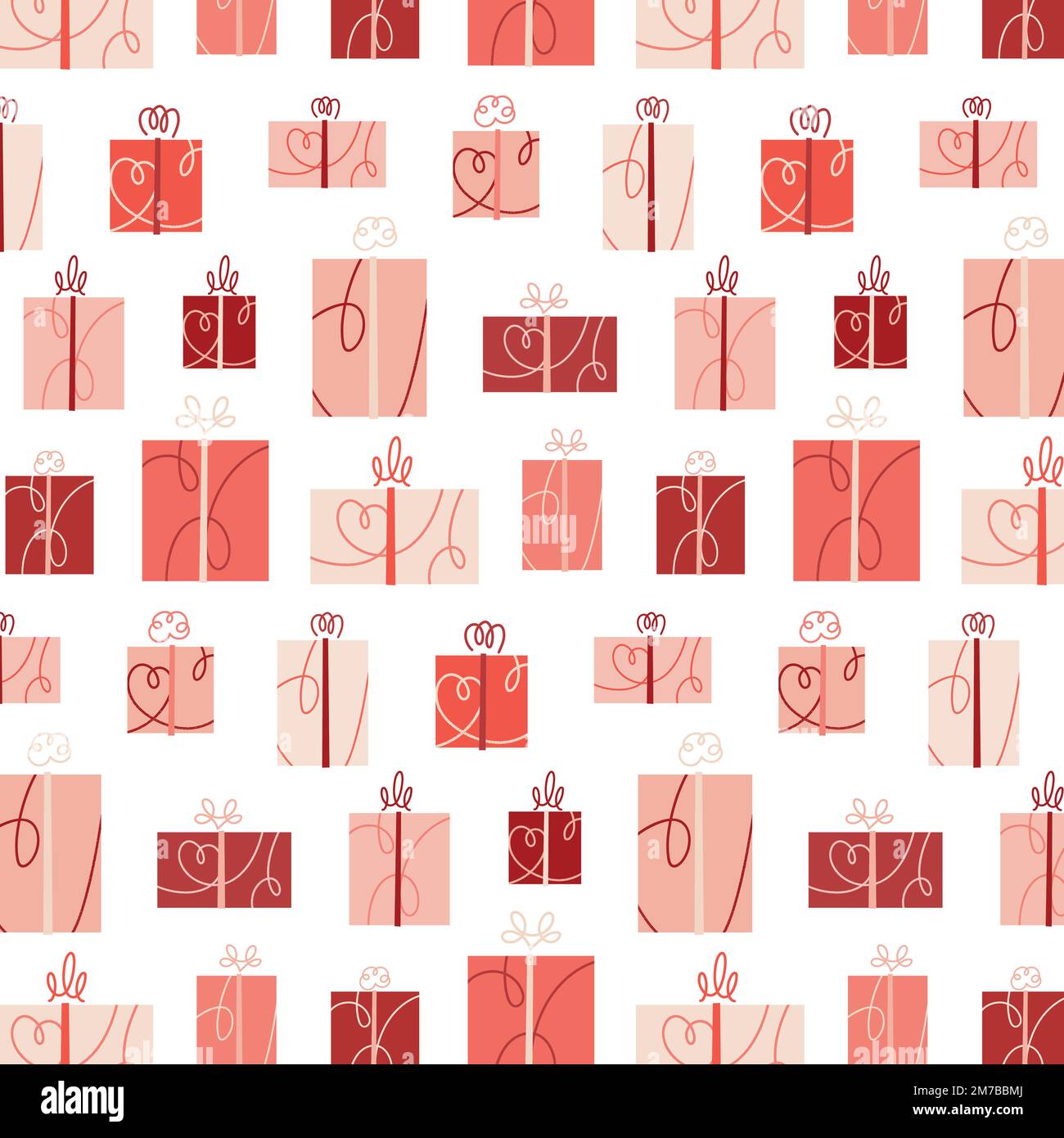 Vector illustration of gift boxes pattern. Present seamless background for Valentines day Stock ...