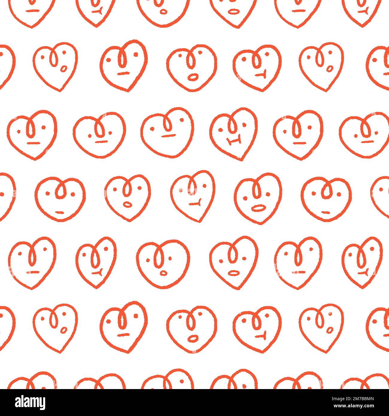 Hand drawn vector illustration of heart pattern in cartoon style. For ...