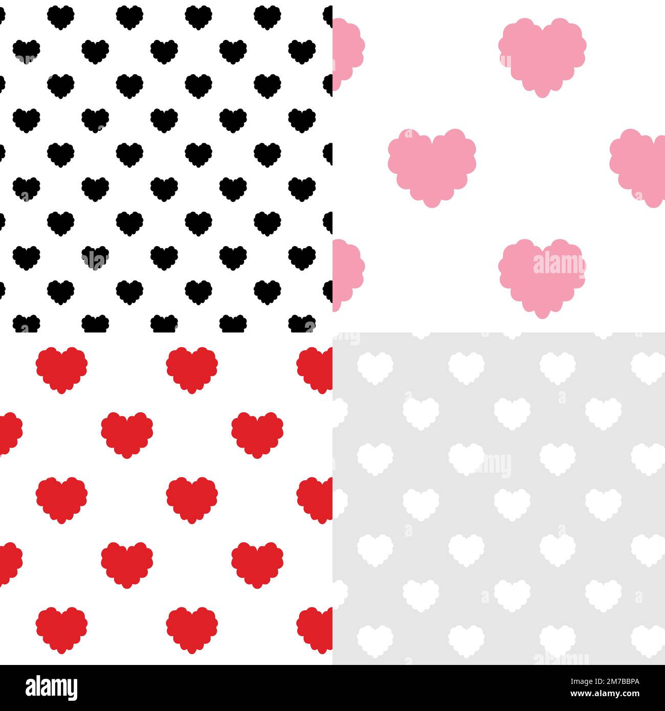 Set of heart pattern vector illustration.doodle wallpaper. minimal ...