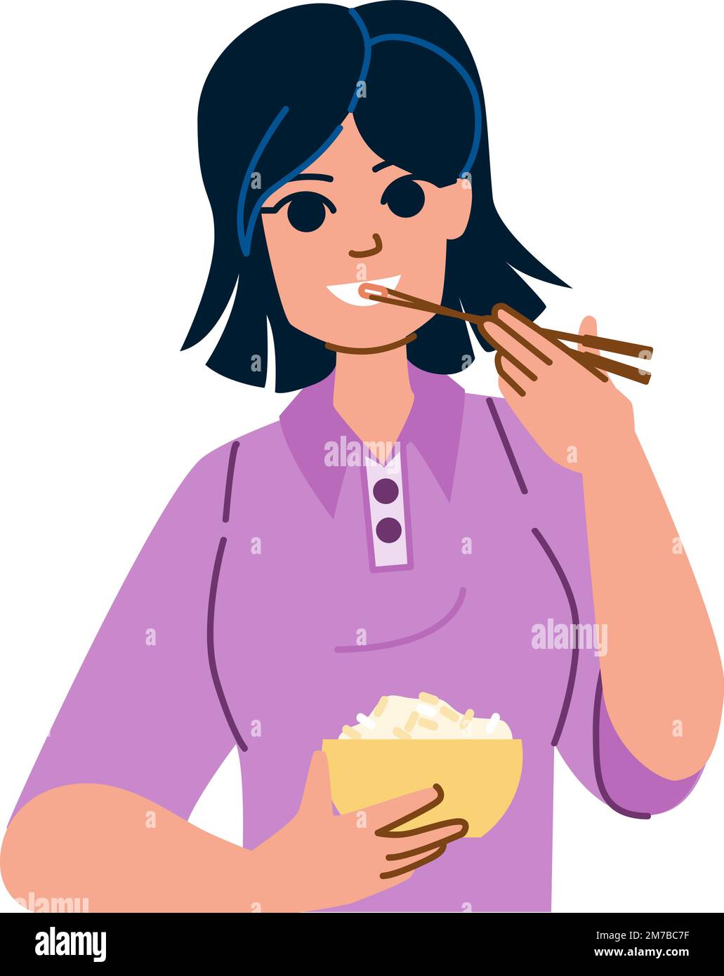 rice eating vector Stock Vector Image & Art - Alamy