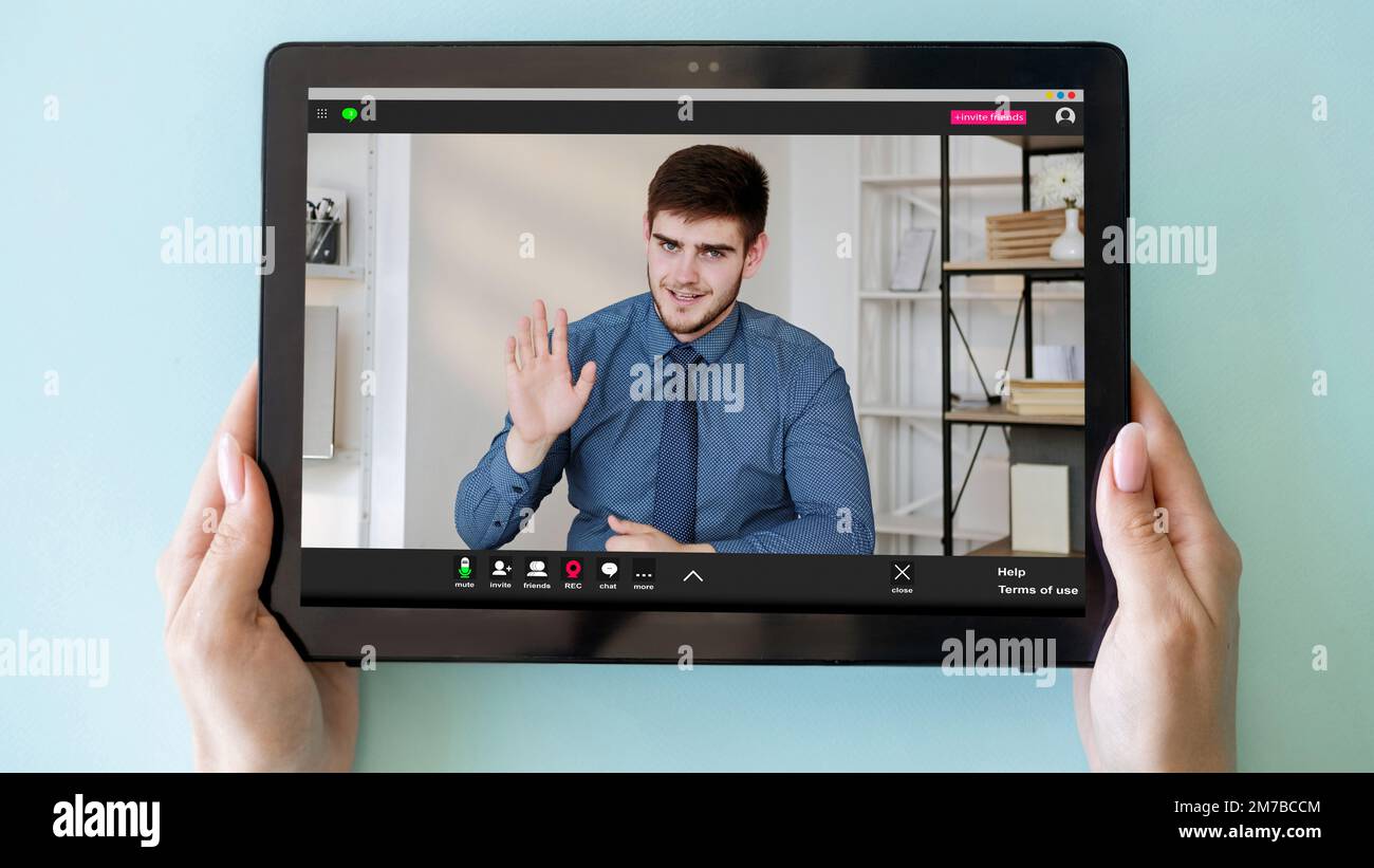 Business video conference screen hi-res stock photography and images ...